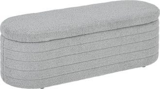 HOMCOM Homcom - Sitzbank Polsterbank mit Stauraum, Teddy-Vlies-Optik, Bettbank mit Holzbeine, Truhenbank f&uuml;r Schlafzimmer, Wohnzimmer, Flur, 116 x 41 x 40,5