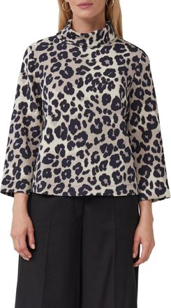 s.Oliver Black Label s.Oliver Scuba-Sweatshirt im Relaxed Fit mit Leo-Print