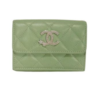 Chanel Portefeuille Tri-fold Pre-owned - Femme - Pre-owned - Vert - Taille: ONE Size