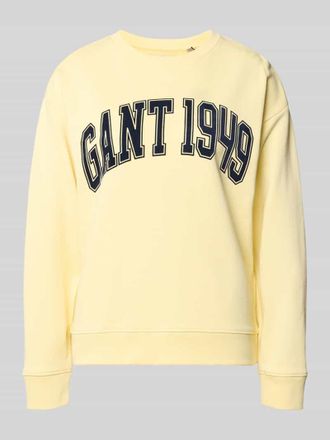 GANT Sweatshirt mit Label-Print und Rundhalsausschnitt