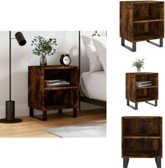 vidaXL Nachttisch R&auml;uchereiche 40x30x50 cm Holzwerkstoff - Nachttisch - Wohnzimmerm&ouml;bel - Beistelltisch - Holzm&ouml;bel - Holzwerkstoff