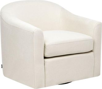 Beliani Beliani - Fauteuil Pivotant Hydrofuge Rembourrage Épais Tissu Polyester Beige Clair Magnor
