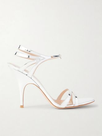 Gianvito Rossi Mirrored Leather Sandals - Silver