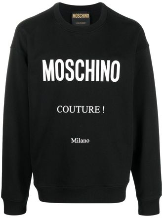 Moschino pull &agrave; logo imprim&eacute; - Noir