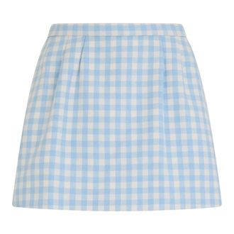Red Valentino Femme, Jupes, Bleu, Taille: 44 FR Mini-jupe short &agrave; carreaux vichy