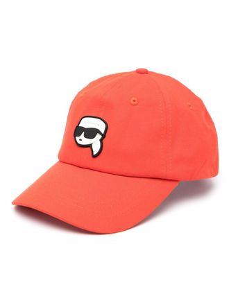 Karl Lagerfeld casquette en coton &agrave; logo Ikonik Karl - Rouge
