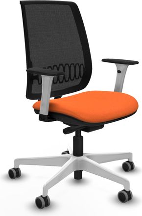 Piqueras y Crespo Alares gepolsterter B&uuml;rostuhl mit wei&szlig;en und schwarzen Armlehnen, h&ouml;henverstellbare Lendenwirbelst&uuml;tze, ausgestattet mit Syncro/Traslack und injiziert