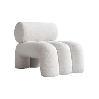 101 Copenhagen Fauteuil rembourré Foku - Blanc - Tissu bouclé - Designer Tommy Hyldahl