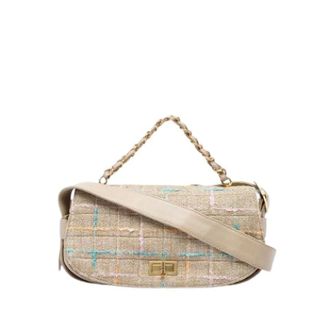Chanel Pre-owned Tweed Satchel - Femme - Pre-owned - Beige - Taille: ONE Size