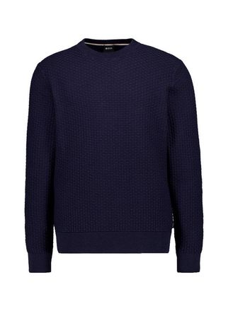 HUGO BOSS Herren Pullover blau unifarben