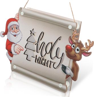 PartyKindom LED Weihnachts Türschild mit Lichterkette Weihnachtsdekoration zum Aufhängen Beleuchtetes Xmas Türschild für Innen und Außenbereich Festliche Deko für