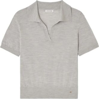 Anine Bing Femme, Pulls, Gris, Taille: 38 FR Moni Polo Sweater