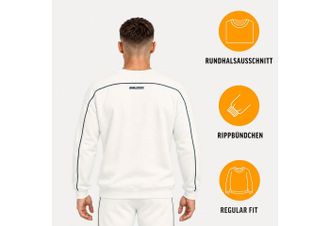 Smilodox Sweatshirt Brenvaro Pullover, Regular Fit, Streetwear, f&uuml;r Gym & Freizeit Kontrastdetails, Rundhals, Rippb&uuml;ndchen, Baumwollmix