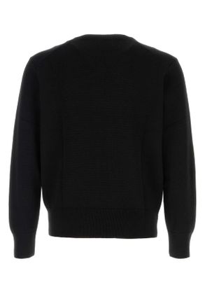 Ami Unisex Black Wool Sweater Noirrouge Exterior: Merino Maglieria