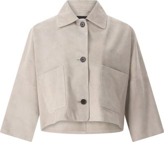 Arma Femme, Vestes, Beige, Taille: 46 FR Zhou Leather Top