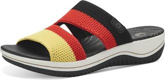 Jana Coshy Pantolette pour Dames Hallux avec Semelle Flexible Élastique, Mehrfarbig (Fan Edition), 38 EU