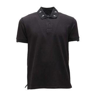 Neil Barrett Schwarzes Baumwoll-T-Shirt mit wei&szlig;em Blitz - - Tops - Herren - Schwarzk - S