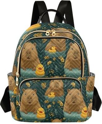 Mnsruu Mini sac à dos pour femme Capybara Duck - Petit sac à dos tendance décontracté, Multi987, S