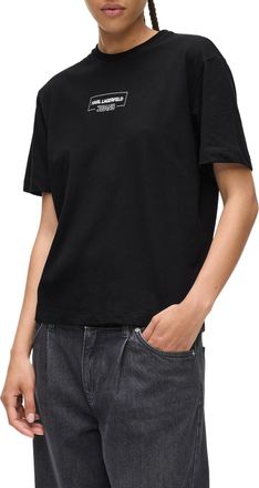 Karl Lagerfeld Regular Outline Logo Tee, Black, L