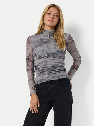 Noisy May Bluse Iggy 27031592 Grau Slim Fit