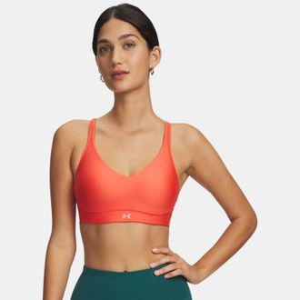 Under Armour Infinity 2.0 Low Sport-BH f&uuml;r Damen Venom Rot / Posh Rosa XL D-DD