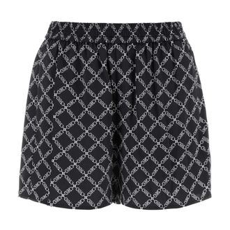 Michael Kors Empire Logo Print Satin Shorts - - Shorts - Damen - Schwarzk - XL