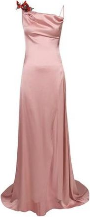 Blumarine Robe satin&eacute;e &agrave; fines bretelles avec papillon