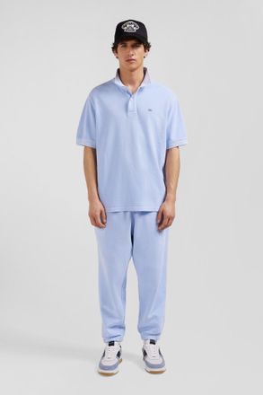 Eden Park Polo Manches Courtes Unisexe En Piqu&eacute; Coton Ciel Surteint Coupe Oversized