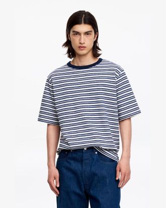 Arket Lockeres Boucl&eacute;-T-Shirt -Blau
