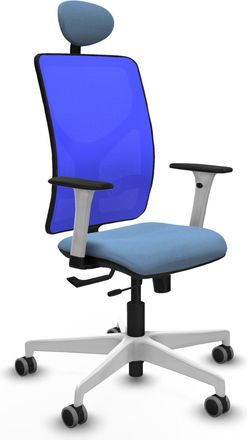 Piqueras y Crespo Klappstuhl mit wei&szlig;en und schwarzen Armlehnen, h&ouml;henverstellbarer Lendenwirbelst&uuml;tze und festem Kopfteil, ausgestattet mit Syncro/Traslack und Schneid