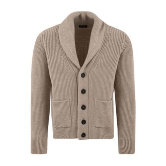 Drumohr Schalkragen-Strickjacke - - Knitwear - Herren - Beige - S