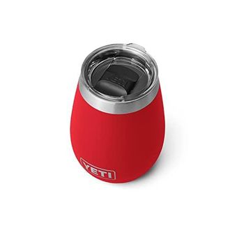 Yeti Rambler Gobelet &agrave; vin isotherme en acier inoxydable avec couvercle MagSlider, 295 ml, rouge Rescue