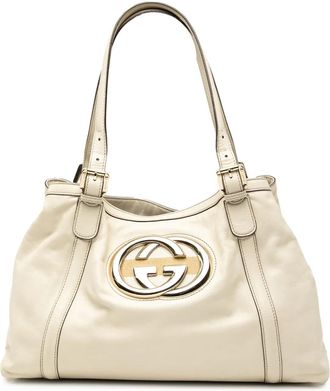Gucci Shopper - Leather Dialux Britt Tote - Gr. unisize - in Wei&szlig; - f&uuml;r Damen
