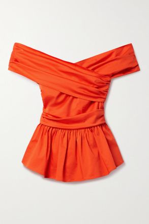 Altuzarra Pella Schulterfreies Oberteil Aus Popeline Aus Einer Baumwollmischung Mit Sch&ouml;&szlig;chen - Orange