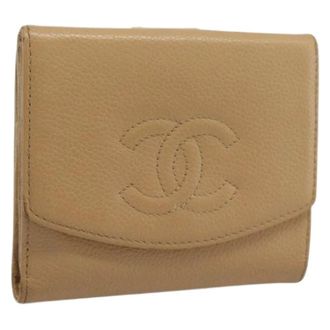 Chanel Portefeuille Bifold Pre-owned - Femme - Pre-owned - Beige - Taille: ONE Size
