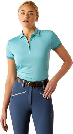 Ariat Womens Bandera 1/4 Zip Polo Shirt in Aqua, Size X-Small, by Ariat