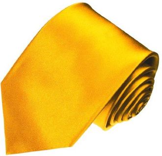 Lorenzo Cana Lorenzo Cana - Cravate design en 100 % soie - Schlip or jaune satin&eacute; uni - 84417