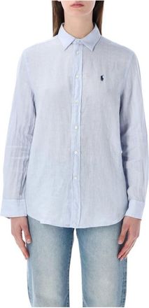 Polo Ralph Lauren Femme, Blouses et Chemises, Bleu, Taille: 40 FR Chemise en lin