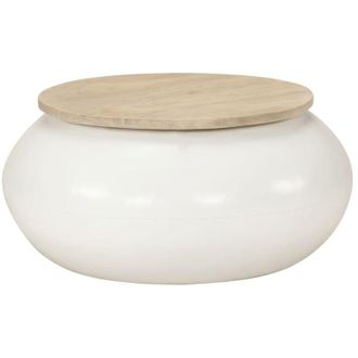 vidaXL Table basse blanc 51x51x27 cm bois de manguier massif vidaXL