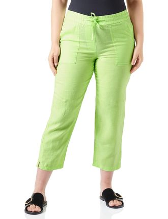 Gerry Weber Damen 7/8 Leinenhose Easy Fit unifarben 7/8 Länge Light Lime 36