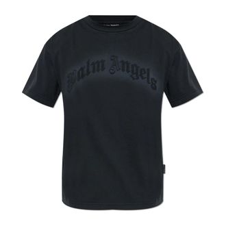 Palm Angels T-Shirt mit Logo - - Tops - Herren - Schwarzk - M