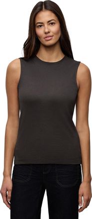 Street One Basic Top mit Rippstruktur Darkest Brown 34