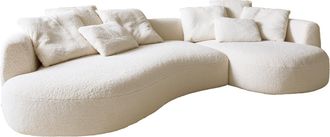 DELIFE Big Sofa Edina Teddystoff Beige 330x170 cm