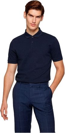 BOSS Herren Pallas Pallas Poloshirt aus Baumwoll-Piqué mit Logo-Details Dunkelblau 6XL