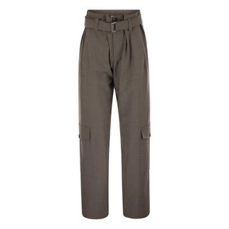 Brunello Cucinelli Tropical Luxury Wool Utility-Hose - - Trousers - Damen - Braun - M