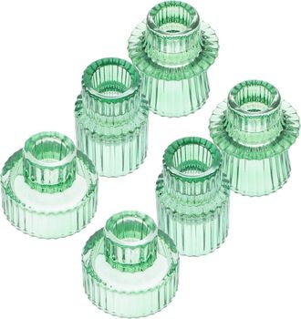 Cabilock Kerzenhalter-Set 6 St&uuml;ck Glas Vintage-kerzenst&auml;nder Geeignet F&uuml;r Esstisch Und Veranstaltungen