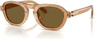 Giorgio Armani Homme, Accessoires, Brun, Taille: 49 MM Lunettes de soleil carr&eacute;es Asian-fit