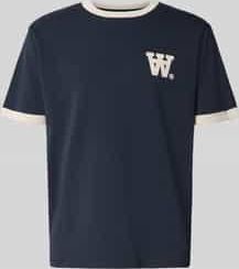 Wood Wood T-Shirt mit geripptem Rundhalsausschnitt Modell Parker