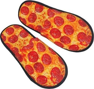 Generic Pantoufles Impression 3D De Pizzas Pepperoni Slippers Maison Respirantes Chaussures Pour Femme Int&eacute;rieur Ext&eacute;rieur L