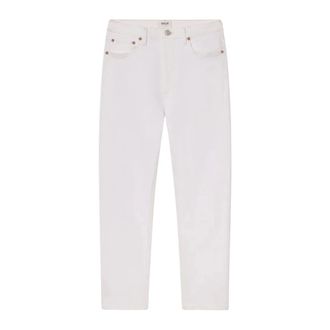 A Gold E 90s Pinch Waist High Rise Straight - - Jeans - Damen - Wei&szlig; - W30